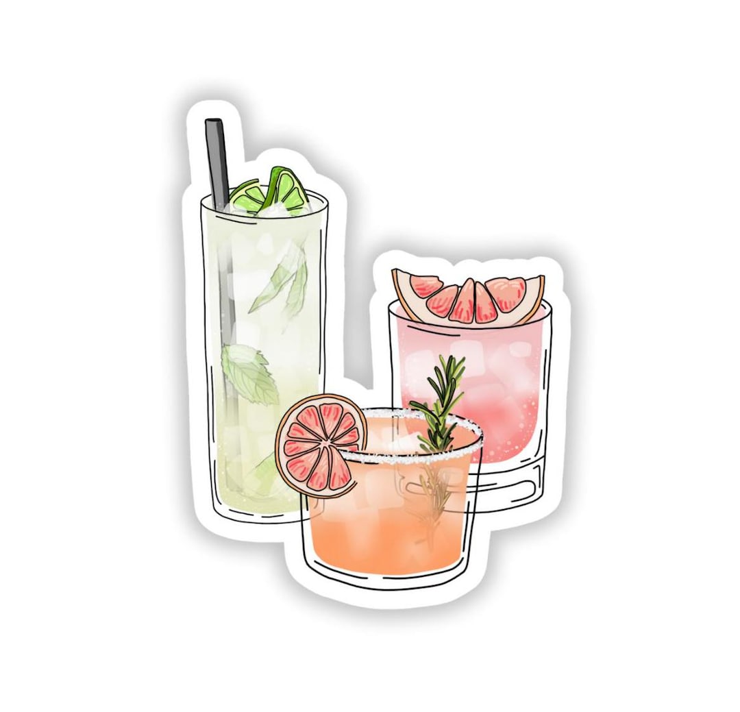 Mixed Drink Cocktail Sticker - Etsy