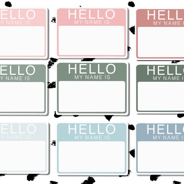 Hello My Name is Stickers - Etsy