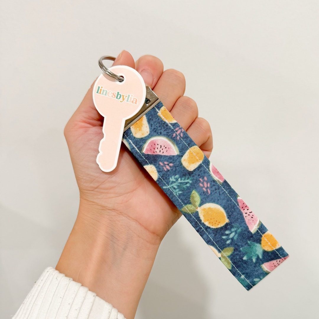 Lemon & Watermelon Key Fob I Fruit Themed Wristlet I Trendy Keychain - Etsy