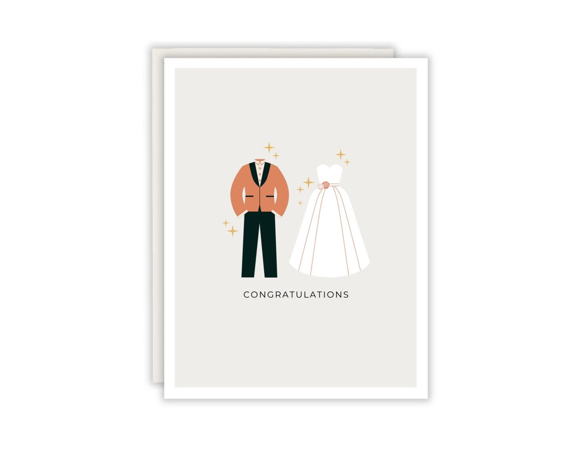 Bride and Groom Wedding Card: Congratulations Newly Weds - Etsy