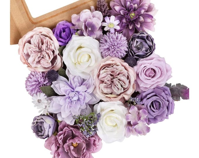 450+ Purple, Pink and Ivory Faux Flower (flexible Stems) for Any ...