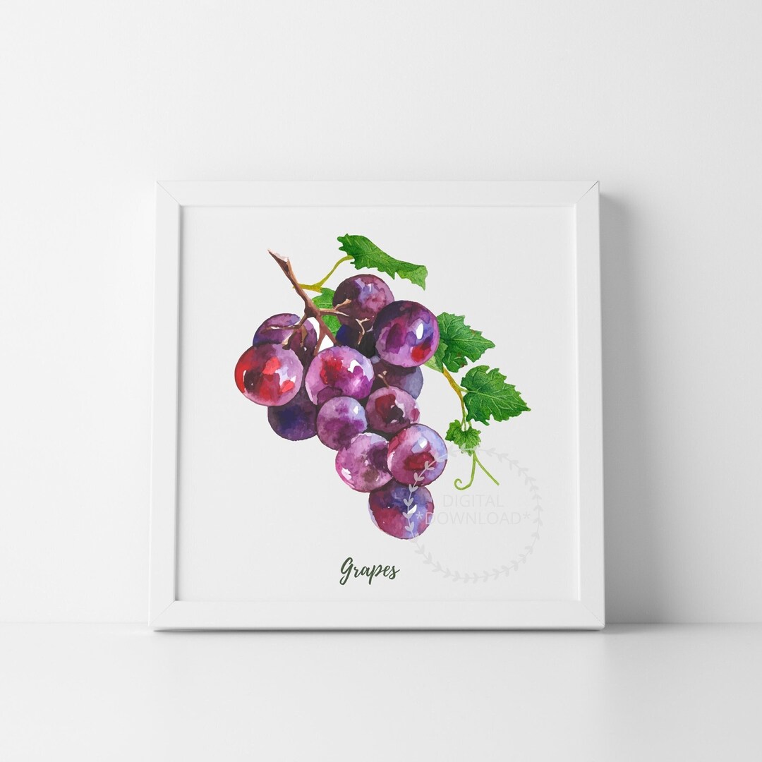 GRAPES FRUIT Wall Art PRINTABLE, Instant Digital Download, Kitchen ...