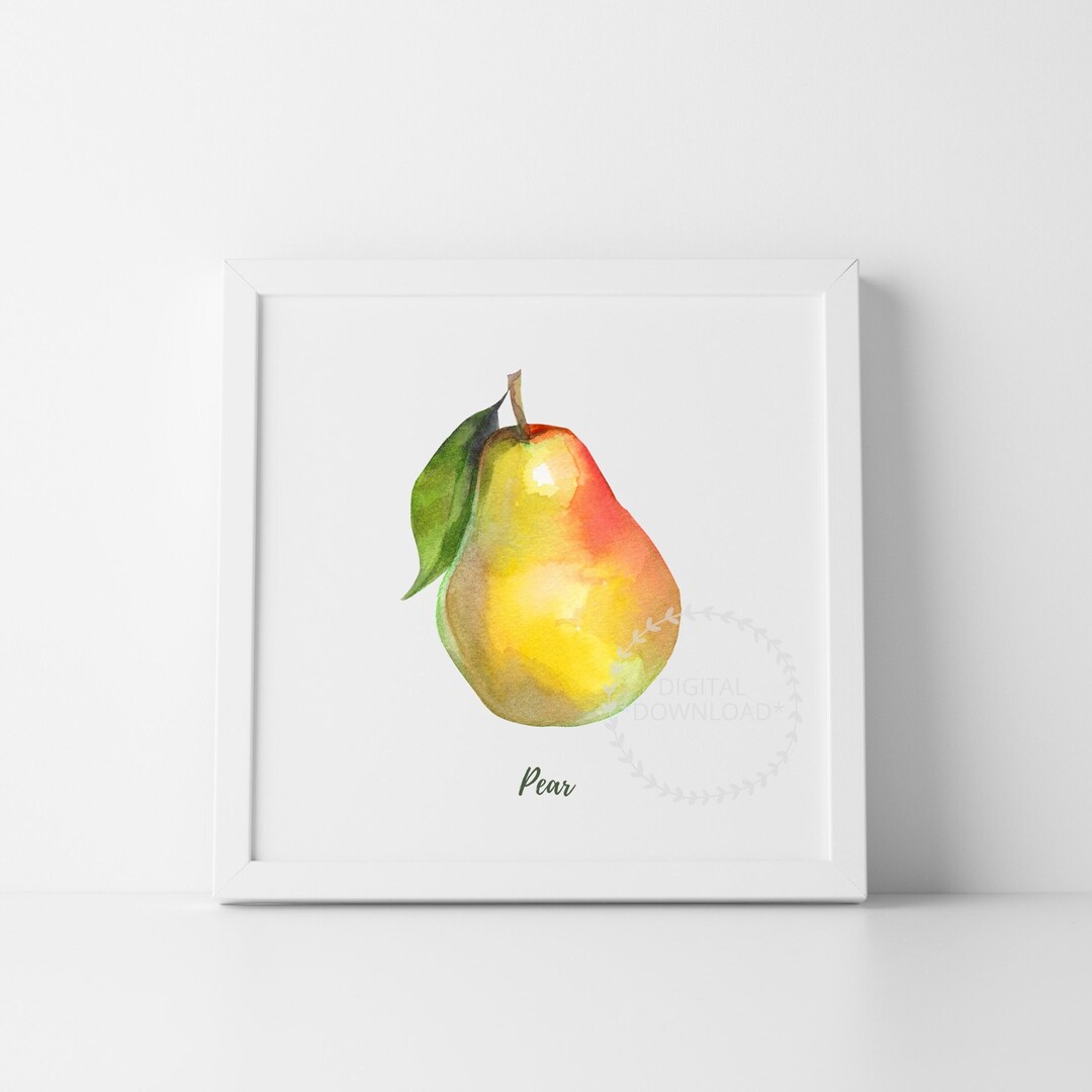 PEAR FRUIT Wall Art PRINTABLE, Instant Digital Download, Kitchen Decor ...