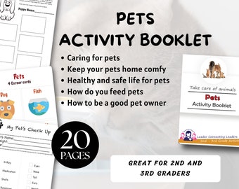 Pet Activity Booklet Kid Games Printable for Kids Caring - Etsy