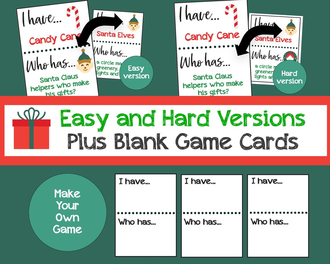 I Have Who Has Christmas Card Game | Christmas Kids Games | Christmas ...