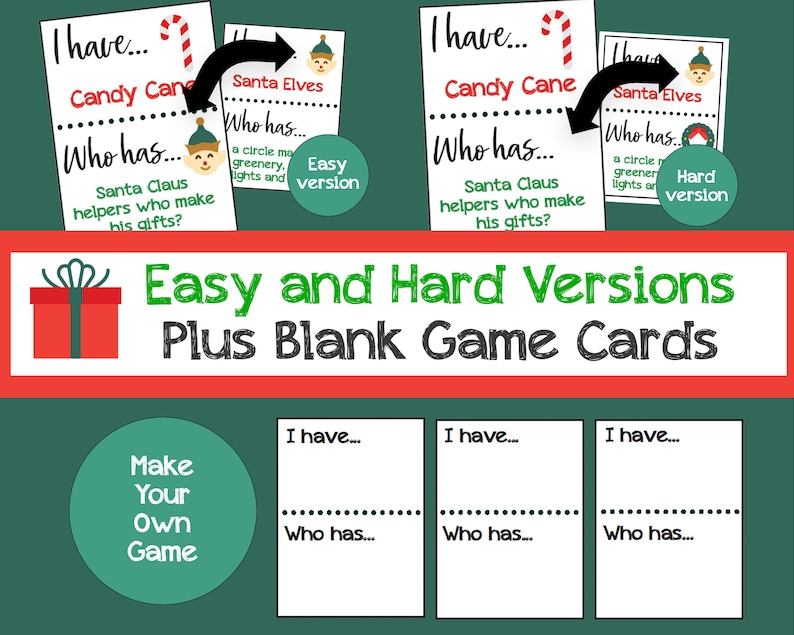 I Have Who Has Christmas Card Game | Christmas Kids Games | Christmas ...