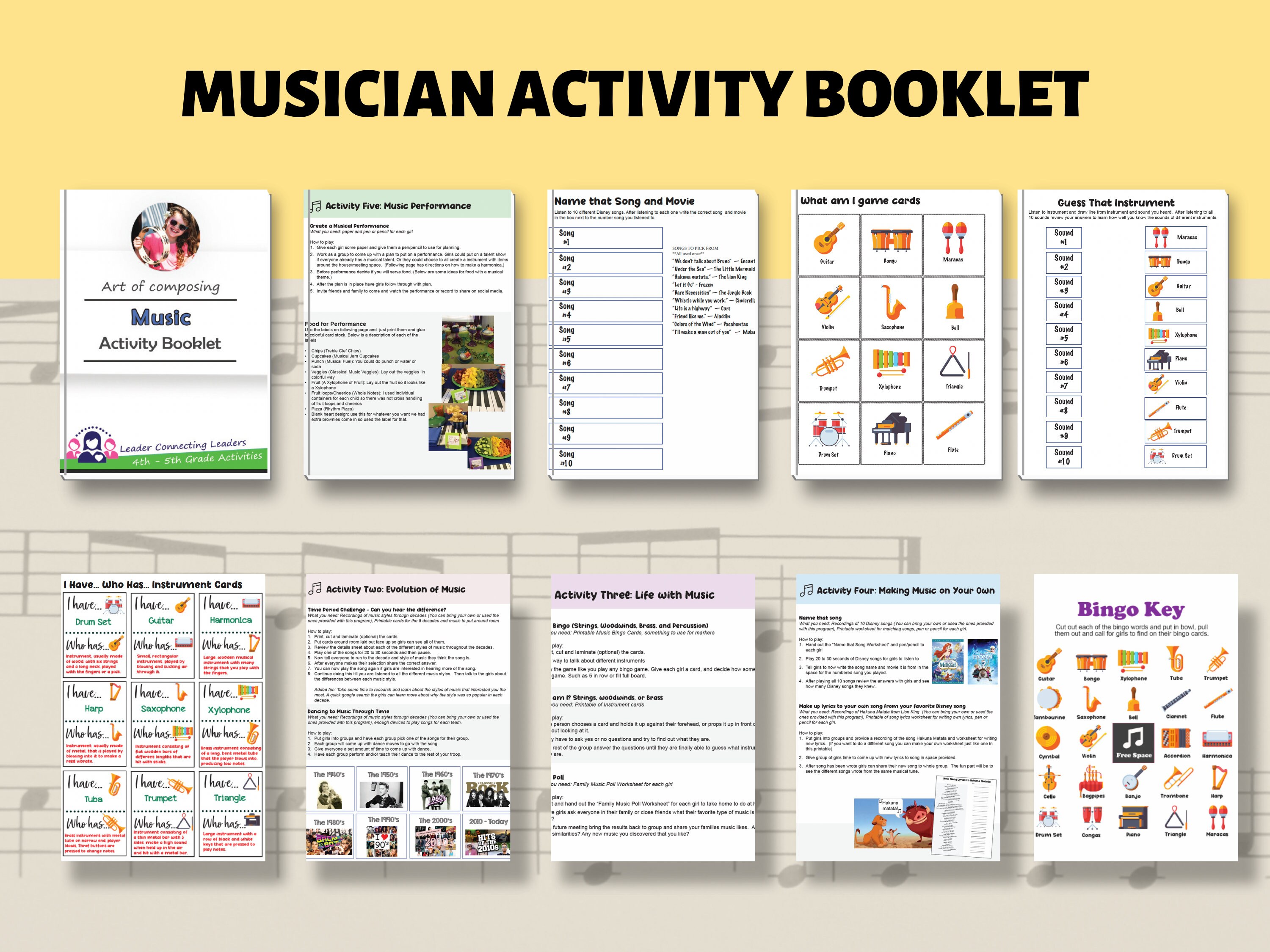Musician Activity Booklet, Evolution of Music; Printable for Kids ...