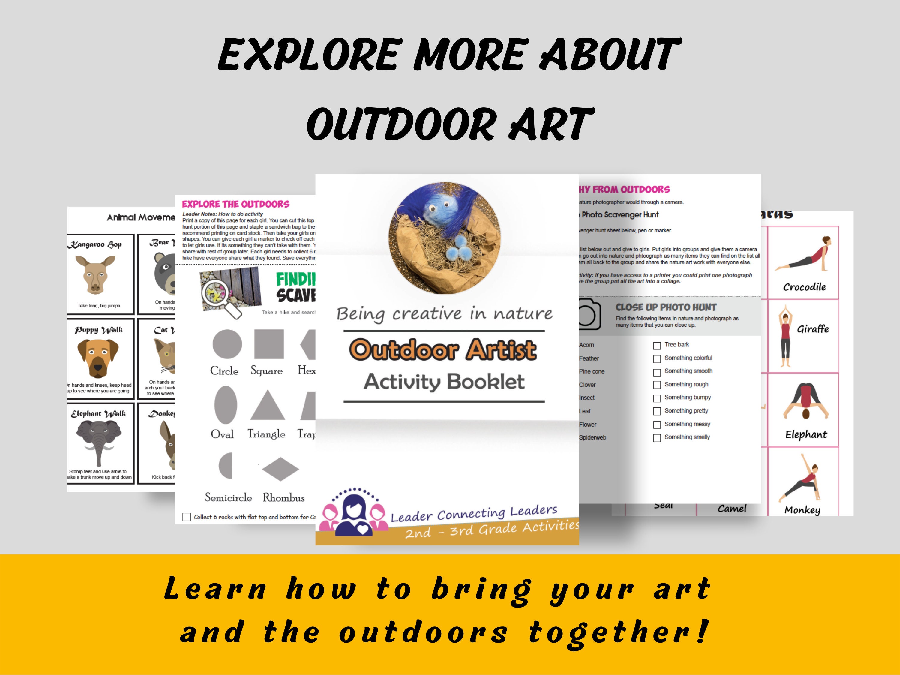 Outdoor Art Creator Activity Booklet, 2nd and 3rd Grade, Printable for ...