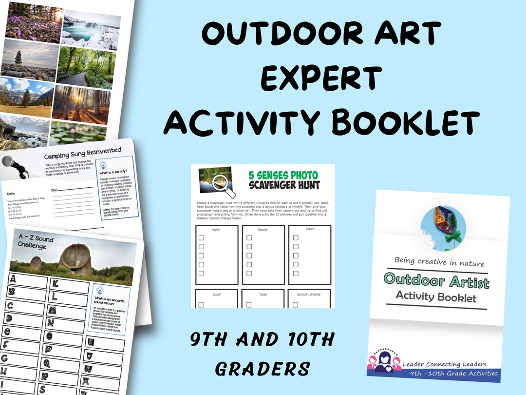 Outdoor Art Expert Activity Booklet, 9th and 10th Grade, Printable for ...