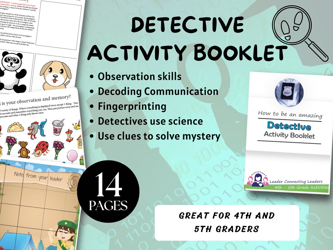 Detective Activity Booklet, Printable Games and Activities, Detective ...