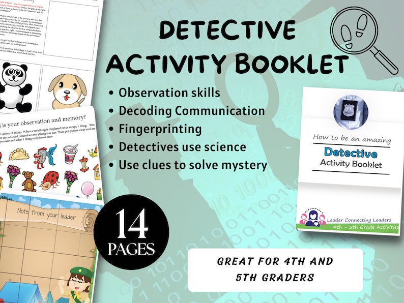 Detective Activity Booklet, Printable Games and Activities, Detective ...