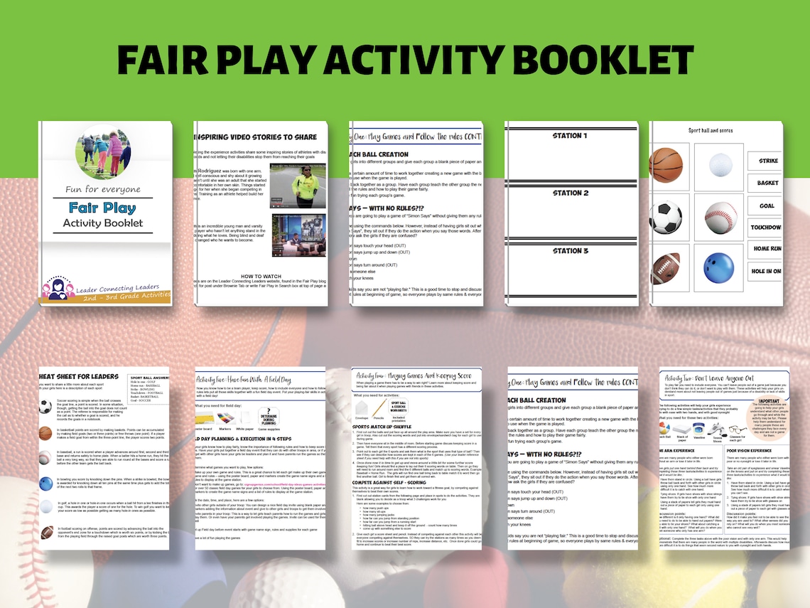 Fair Play Activity Booklet, Kid Games; Printable for Kids, Relay Games ...