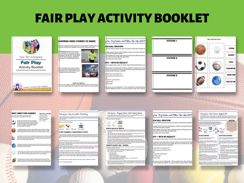 Fair Play Activity Booklet, Kid Games; Printable for Kids, Relay Games ...