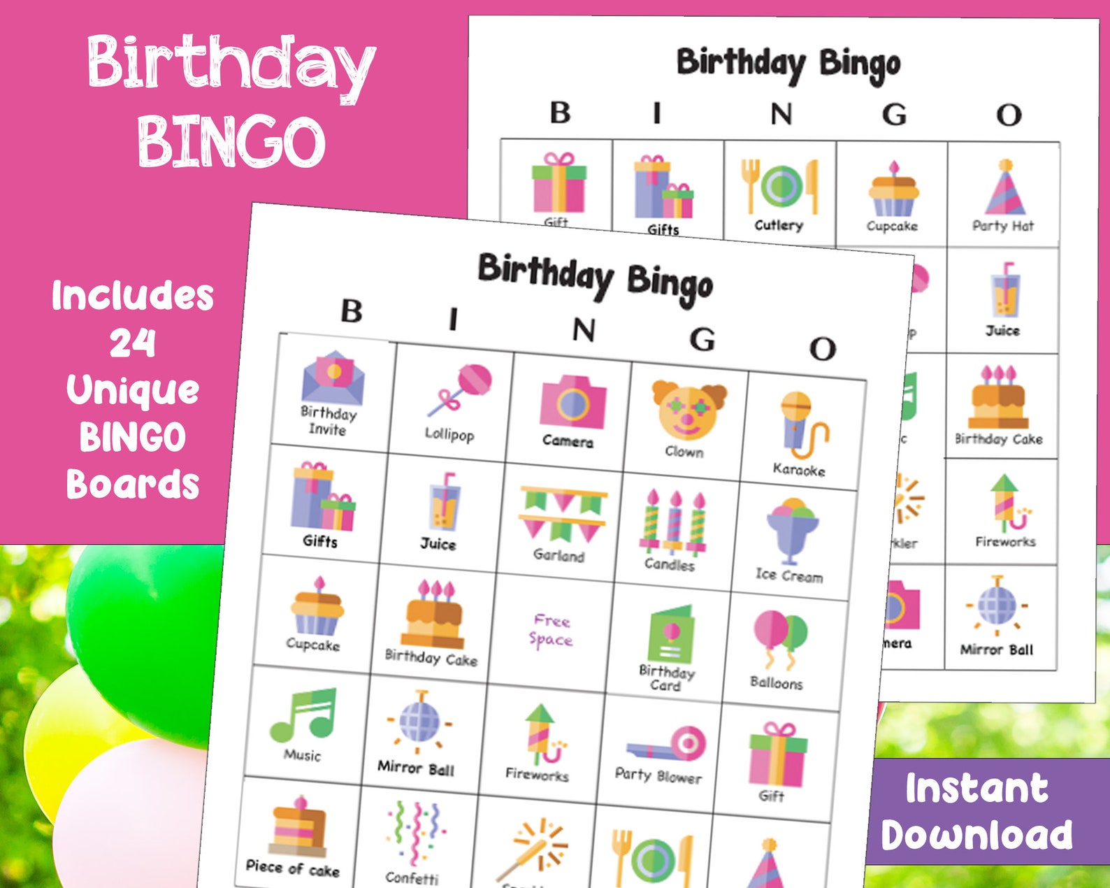 Birthday Bingo Game | Birthday Printable | Birthday Family Game ...