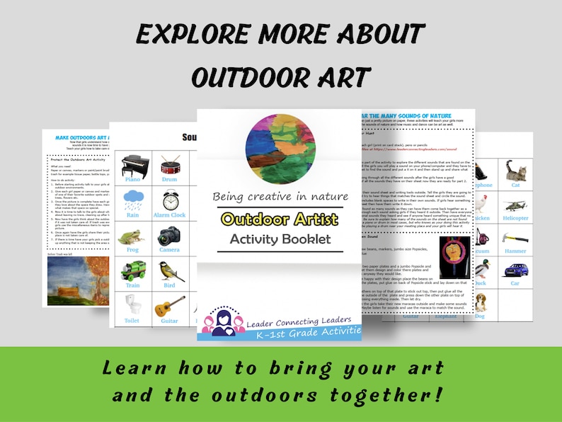 Outdoor Art Maker Activity Booklet, Kindergarten and 1st Grade ...