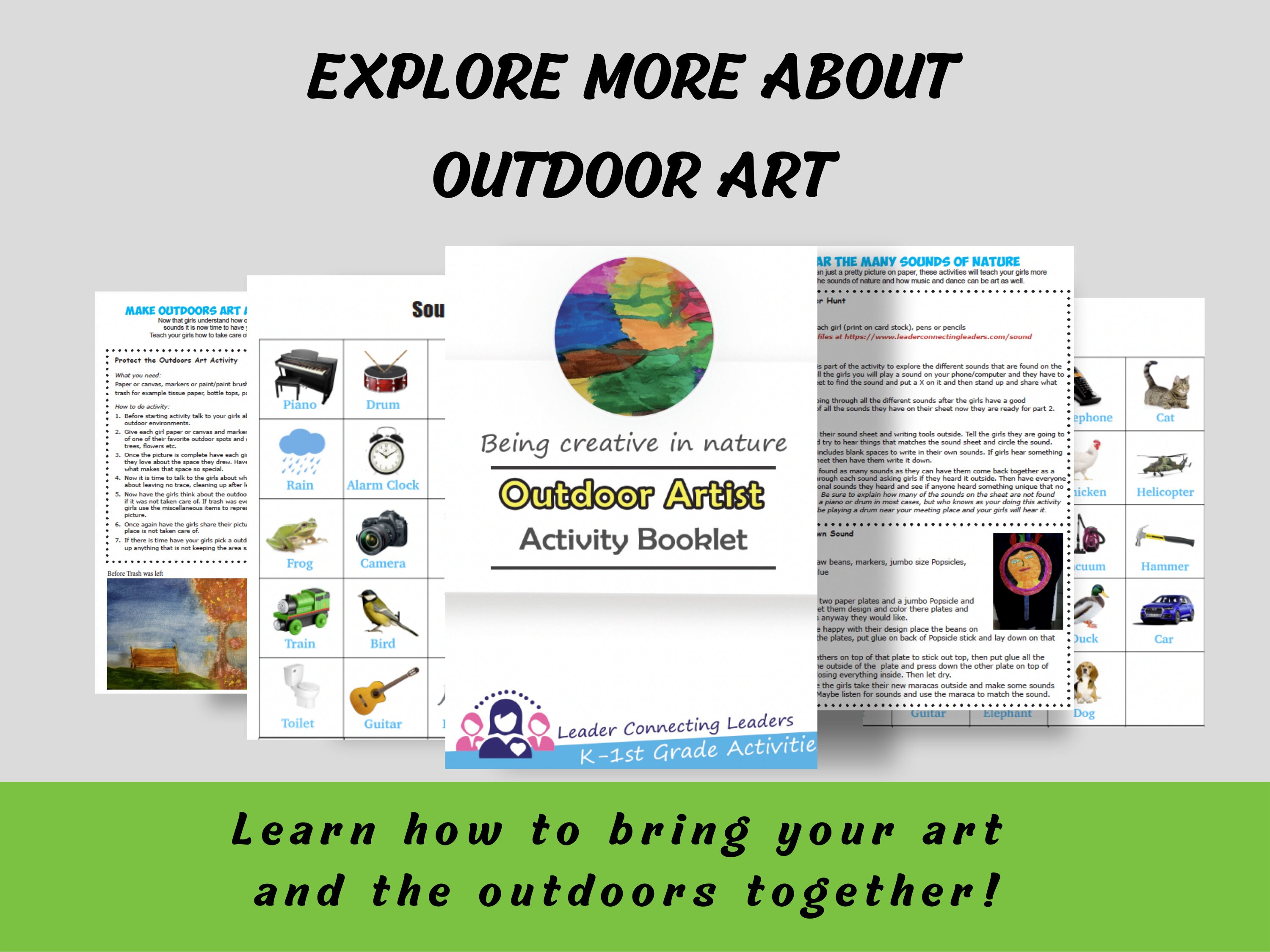 Outdoor Art Maker Activity Booklet, Kindergarten and 1st Grade ...