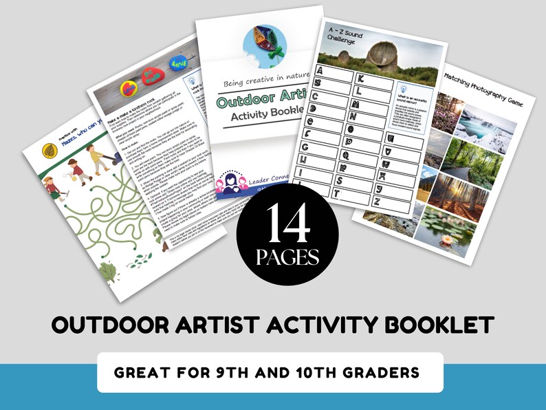 Outdoor Art Expert Activity Booklet, 9th and 10th Grade, Printable for ...