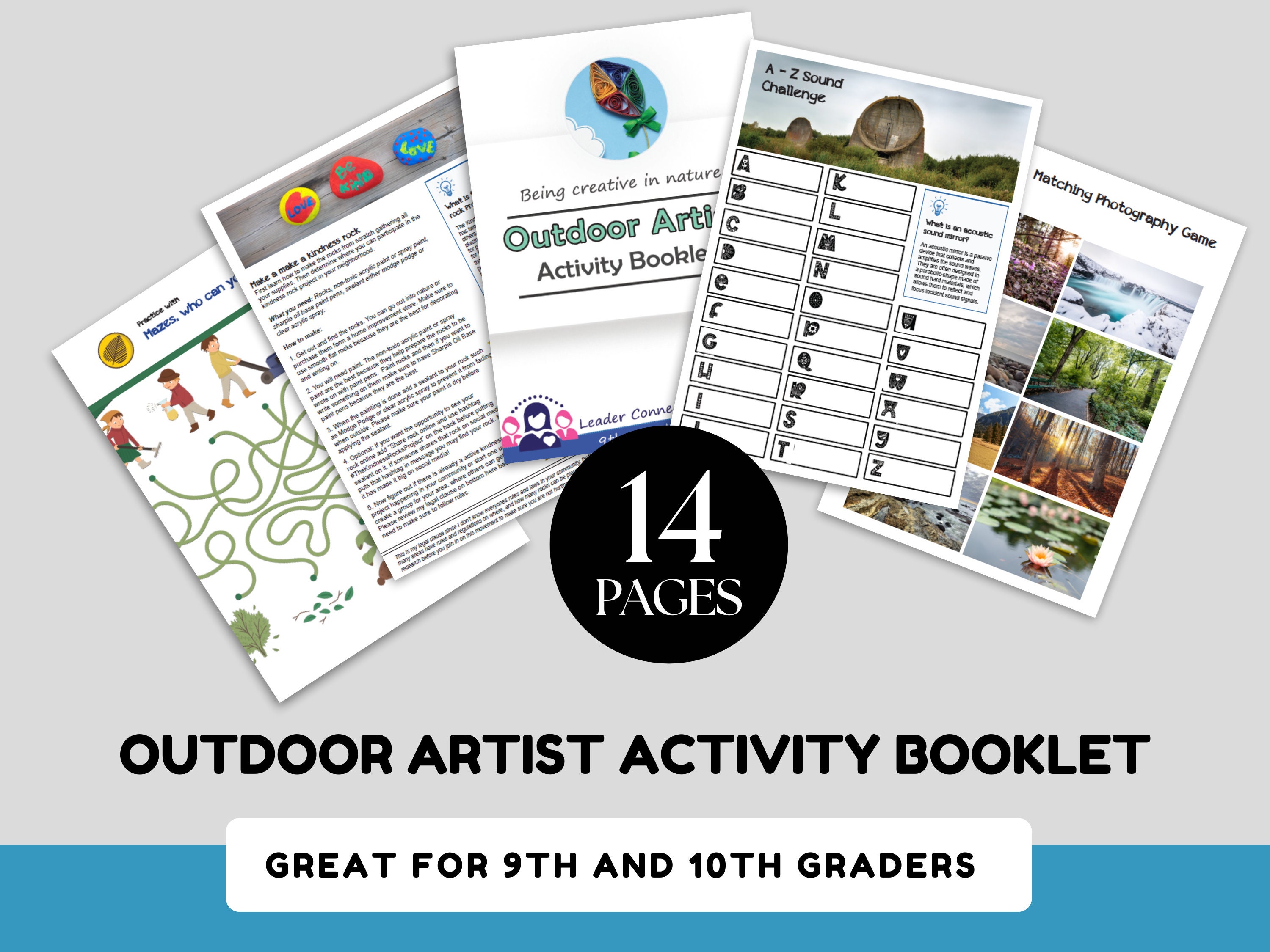 Outdoor Art Expert Activity Booklet, 9th and 10th Grade, Printable for ...