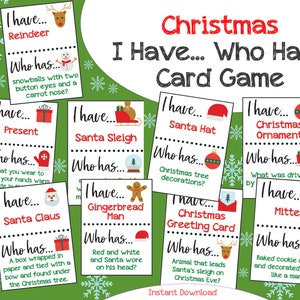 I Have Who Has Christmas Card Game | Christmas Kids Games | Christmas ...