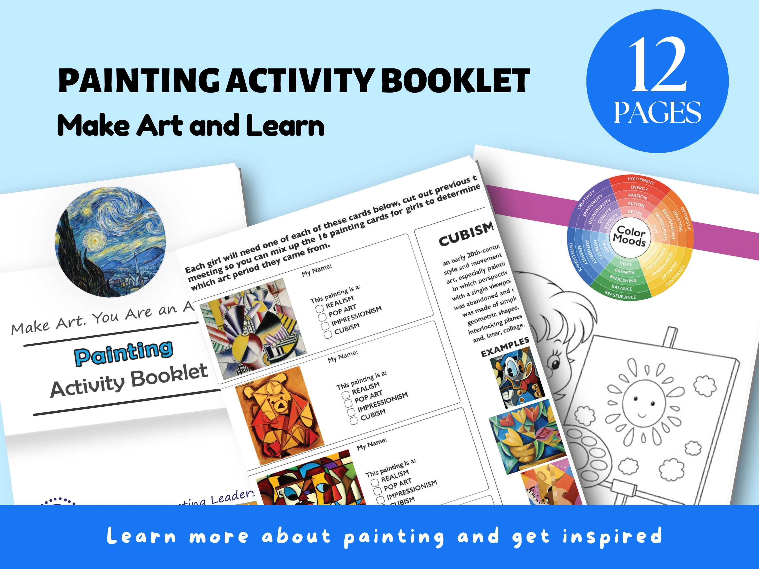 Painting Activity Booklet, Evolution of Painting; Printable for Kids ...