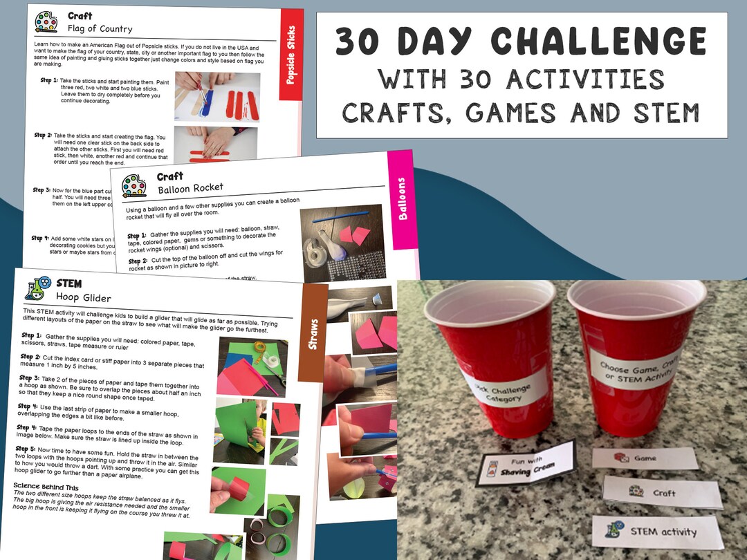Craft, Game and STEM Bucket List Challenge Activity Booklet | Popsicle ...