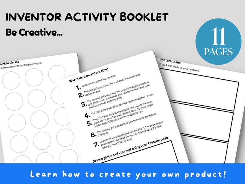 Inventor Activity Booklet, Kid Games; Printable for Kids, Kids Be ...
