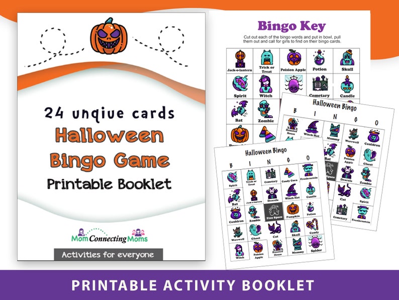 Halloween Bingo Game | Printable Halloween Bingo | 24 Different Cards ...