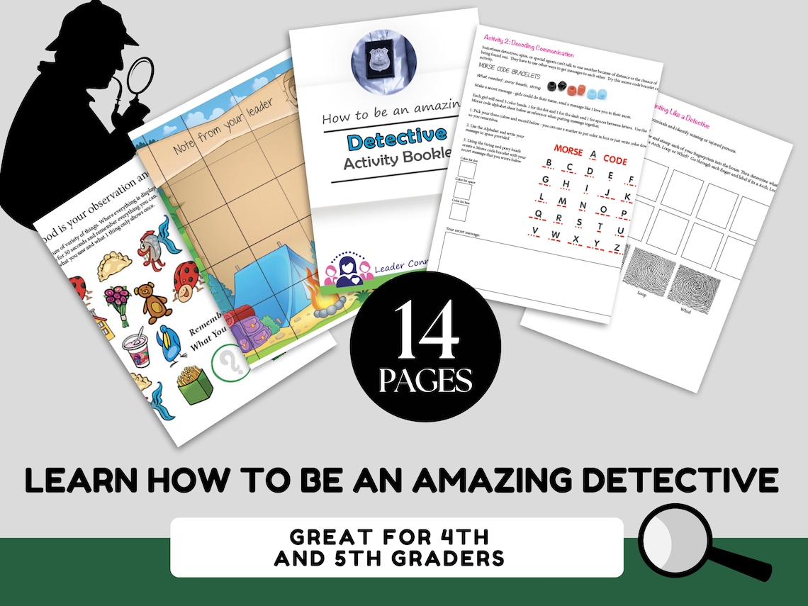 Detective Activity Booklet, Printable Games and Activities, Detective ...