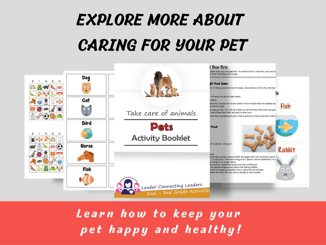 Pet Activity Booklet, Kid Games Printable for Kids, Caring for Pet ...