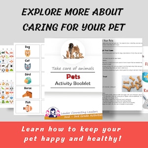 Pet Activity Booklet, Kid Games; Printable for Kids, Caring for Pet ...