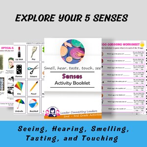 5 Senses Activity Booklet, Printable for Kids, Tasting, Hearing ...