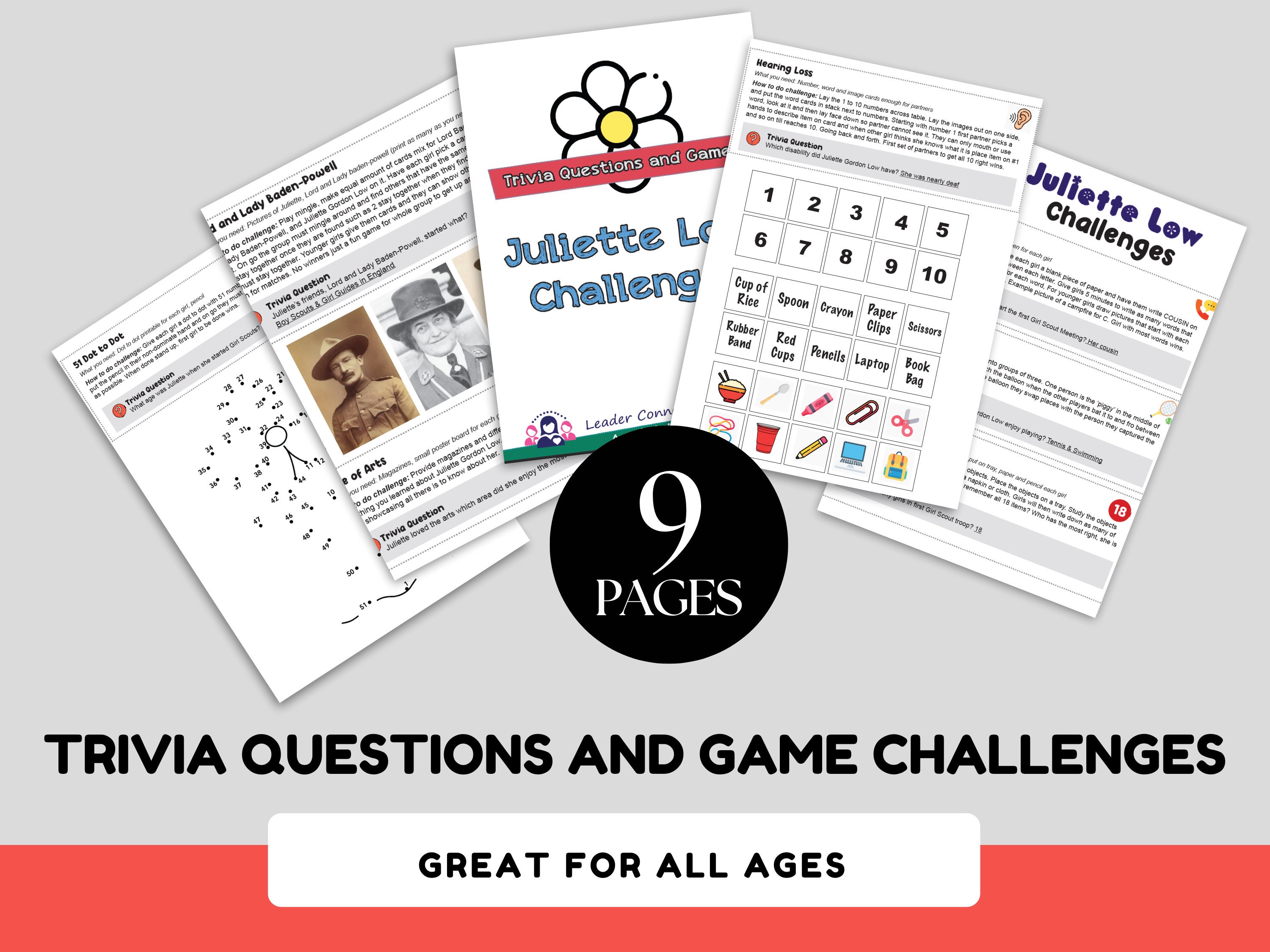 Juliette Gordon Low 20 Fun Trivia and Game Challenges Activity Booklet ...