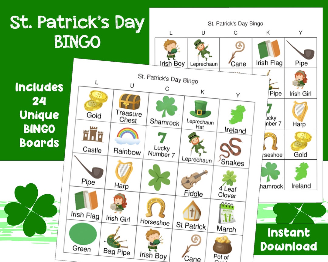 St. Patrick's Day Bingo Game | St. Patrick's Day Printable | St ...