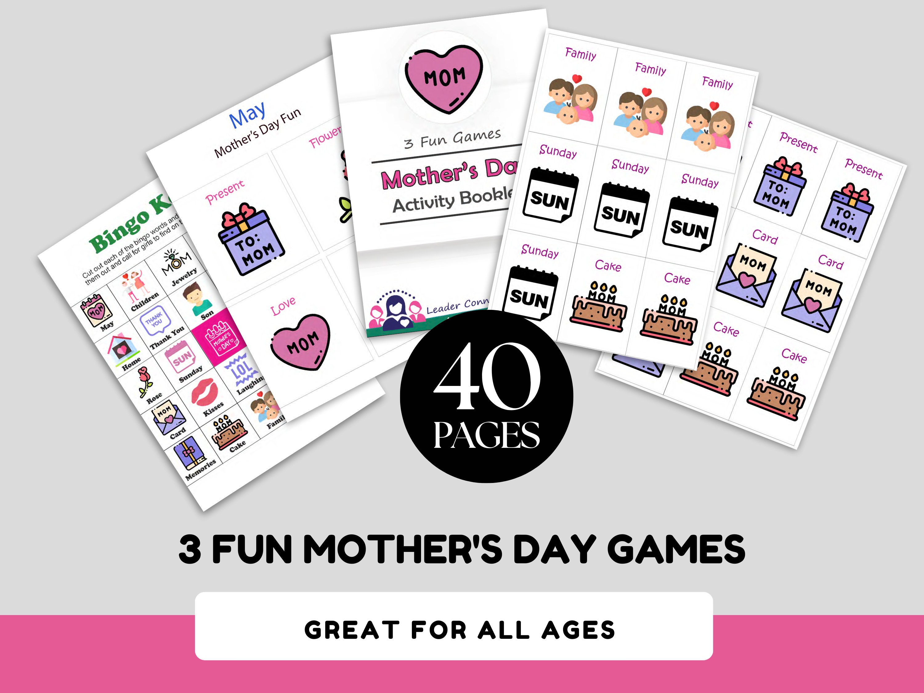 3 Mother's Day Games | Mother's Day Bingo | Four Corner Game | Mother's ...