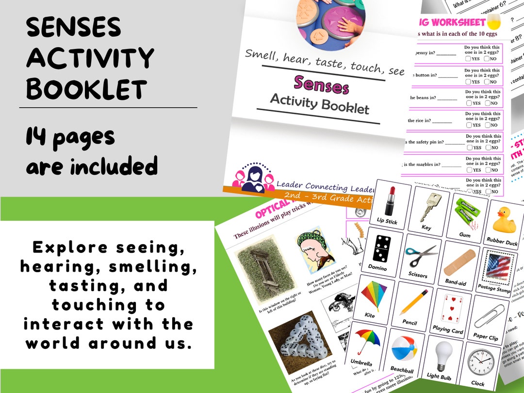 5 Senses Activity Booklet, Printable for Kids, Tasting, Hearing ...
