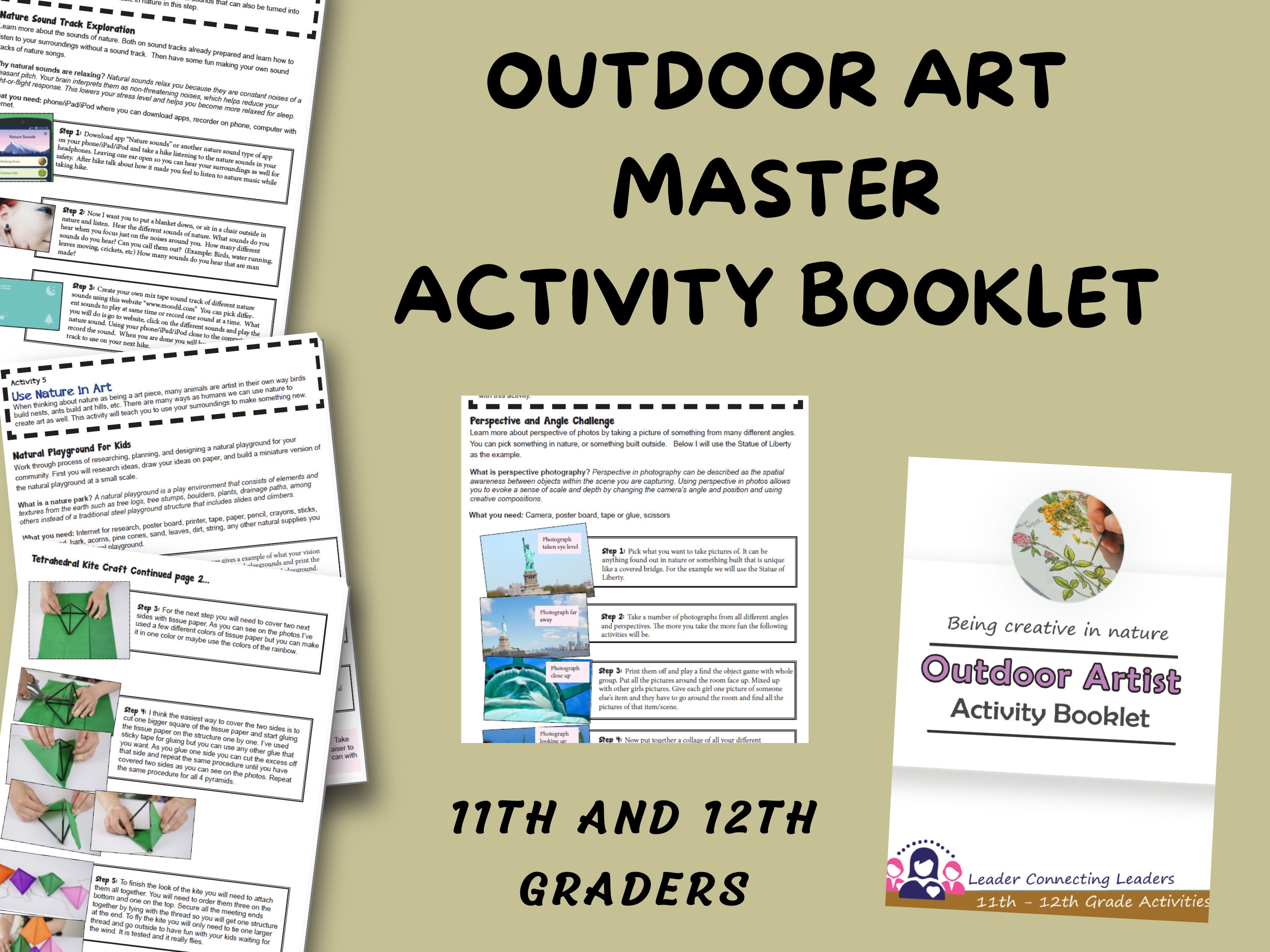 Outdoor Art Master Activity Booklet, 11th and 12th Grade, Printable for ...
