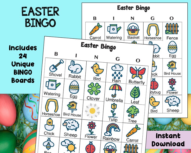 Easter Bingo Game | Easter Printable | Easter Family Game | Instant ...