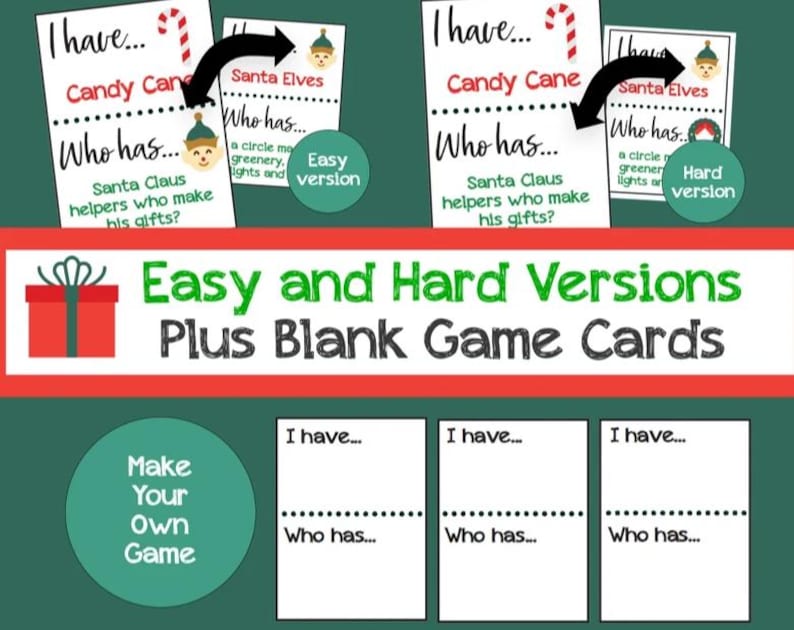 I Have Who Has Christmas Card Game | Christmas Kids Games | Christmas ...