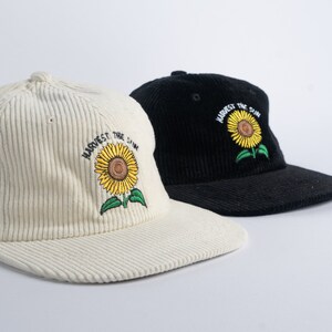 Sunflower Corduroy Hat-90s Snapback Cap Sunflower Gifts-fashionable ...