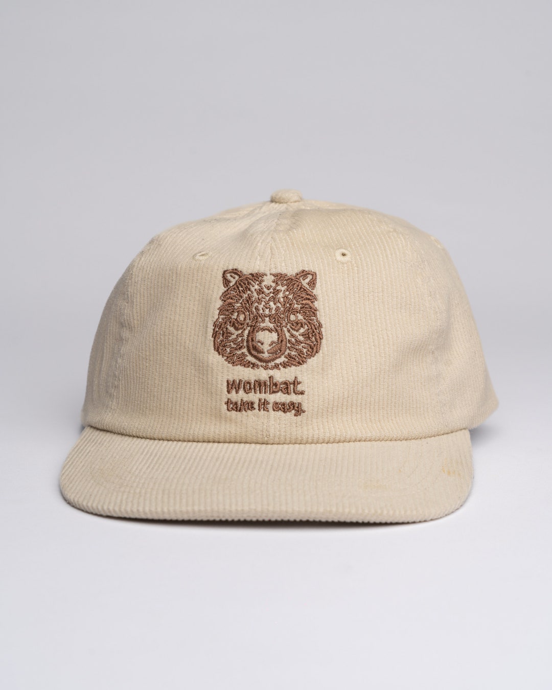 Wombat Corduroy 6 Panel Hat Dad Hat Cap Vintage 90s Snapback Flat Cap ...