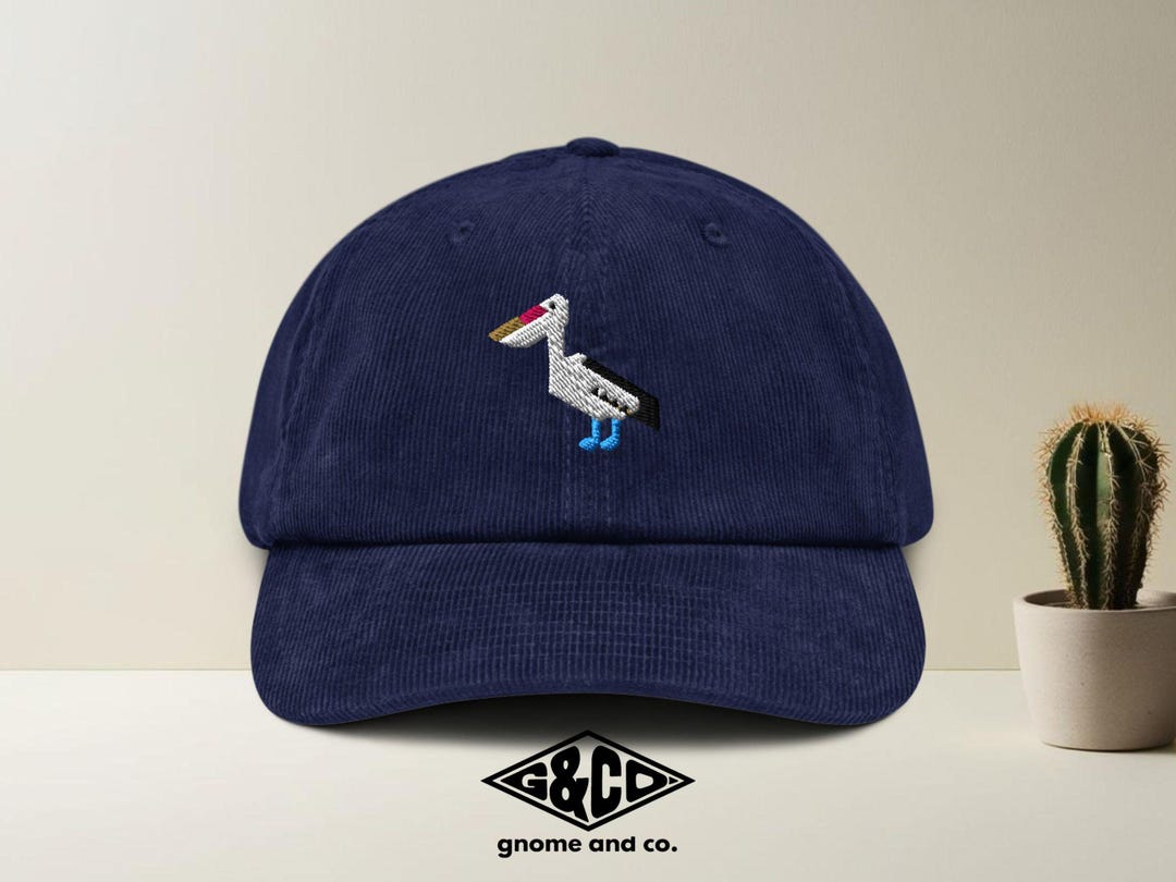 Embroidered Pelican Corduroy Cap - Etsy