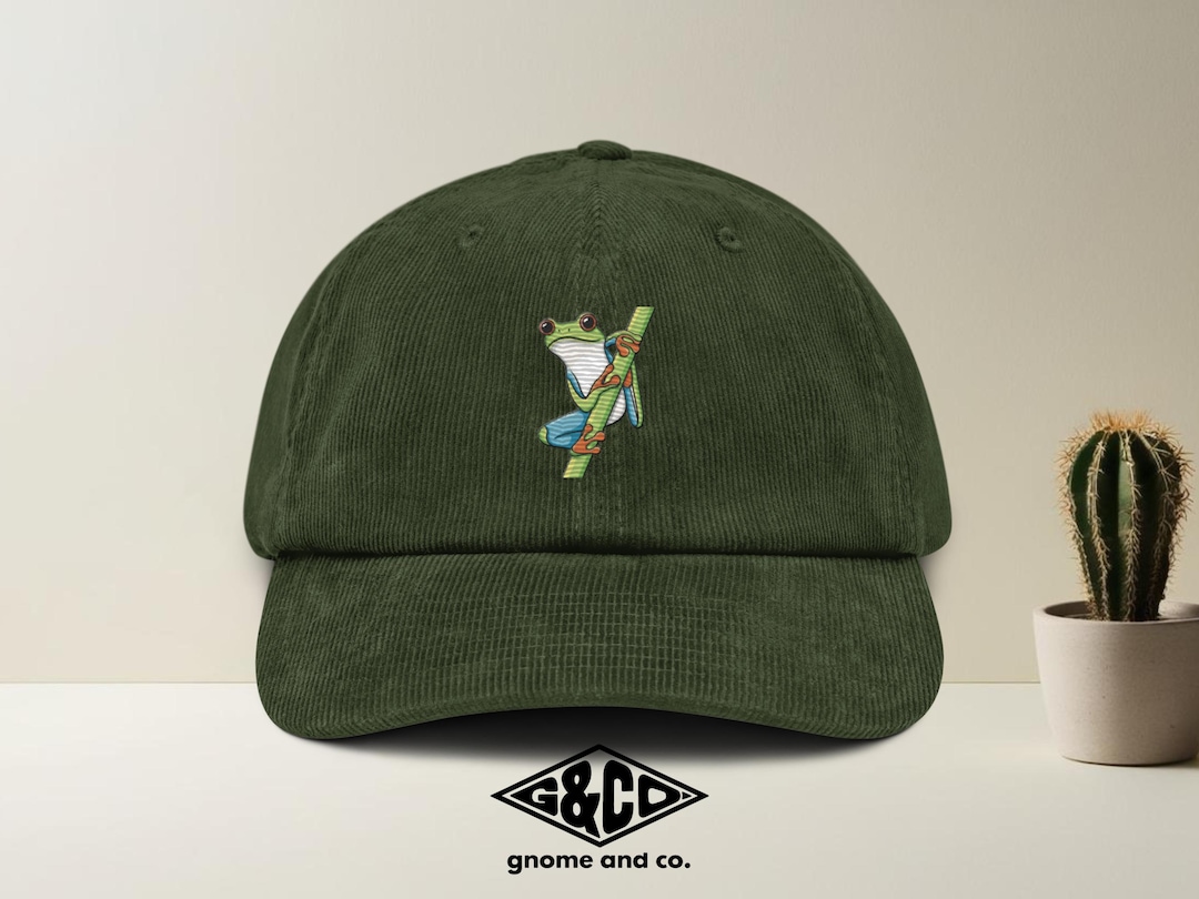 Embroidered Tree Frog Corduroy Dad Hat - Vintage 90s Style - Etsy