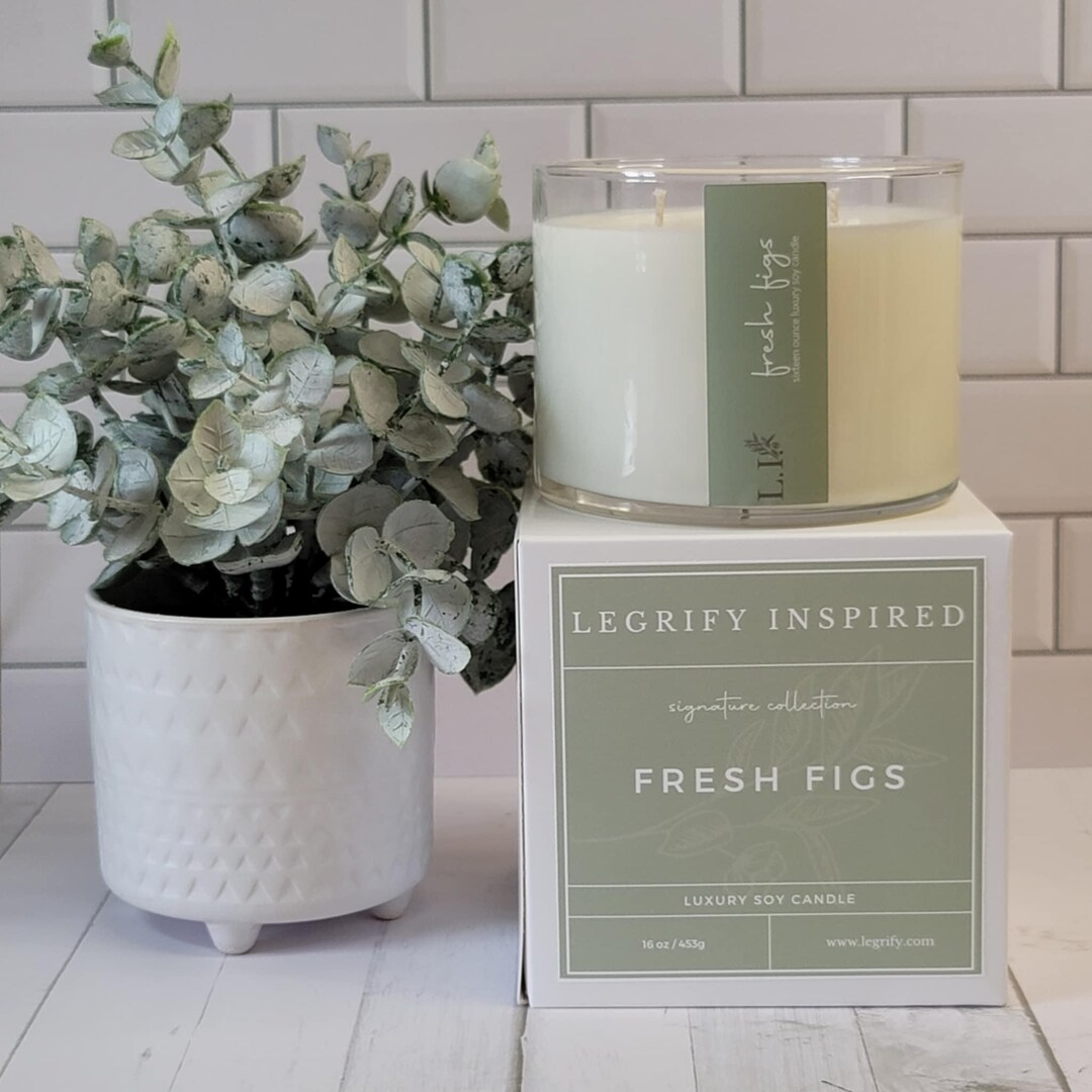 Fresh Figs Classic Glass 2 Wick Soy Candle - Etsy