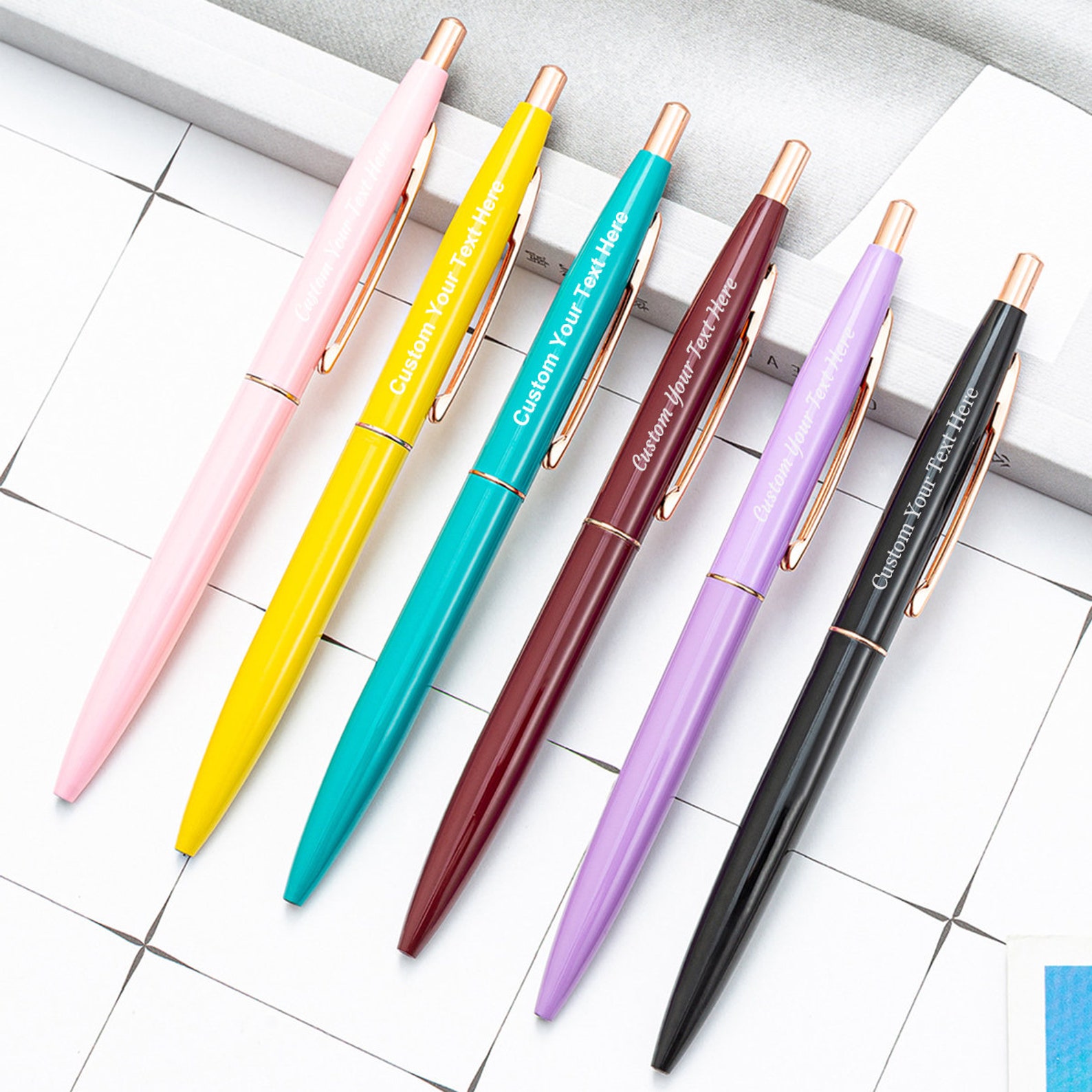 Personalized Ballpoint Pens Metal Retractable Journaling - Etsy