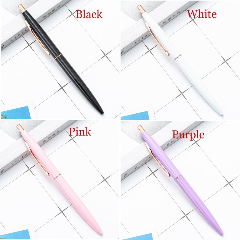 Personalized Ballpoint Pens Metal Retractable Journaling - Etsy