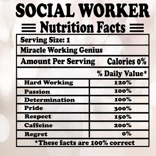 Social Worker Nutrition Facts Svg Png Social Worker Svg - Etsy