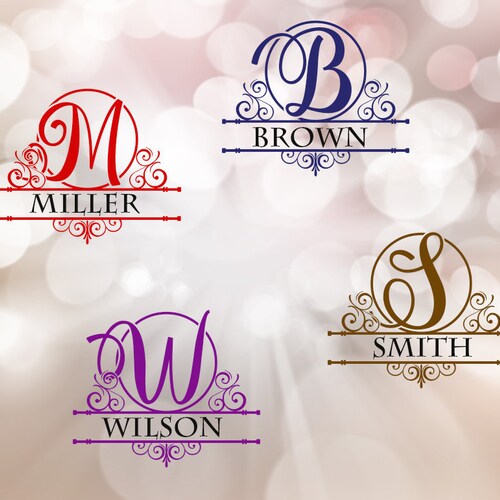 Split Monogram SVG Initials Frame Alphabet Split Initials - Etsy