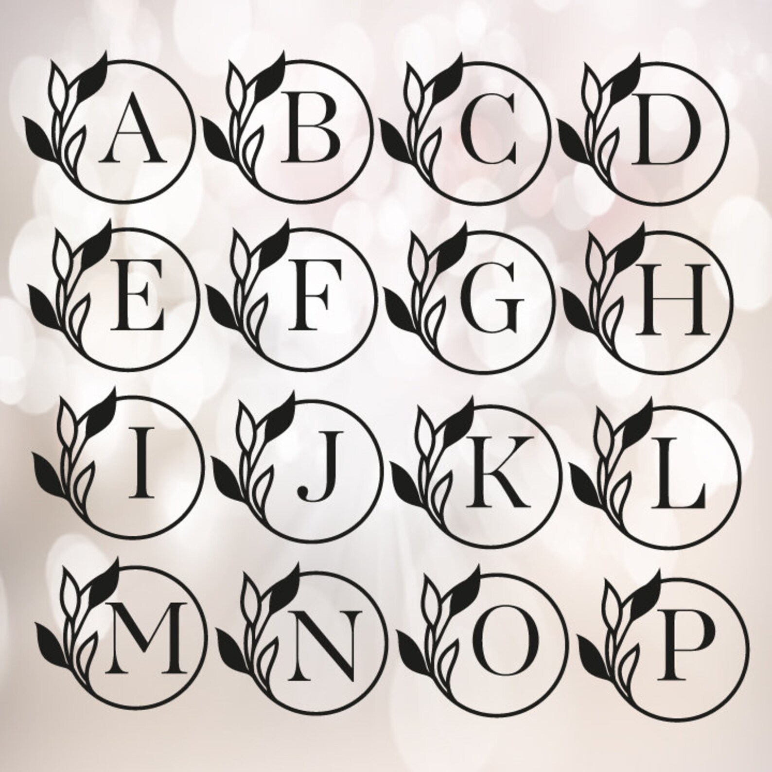 Monogram SVG Monogram Letters Eps Circle Monogram Template | Etsy