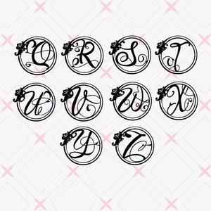 Monogram Circle Svg, Digital Template Monogram Letters Png, Svg, Eps ...