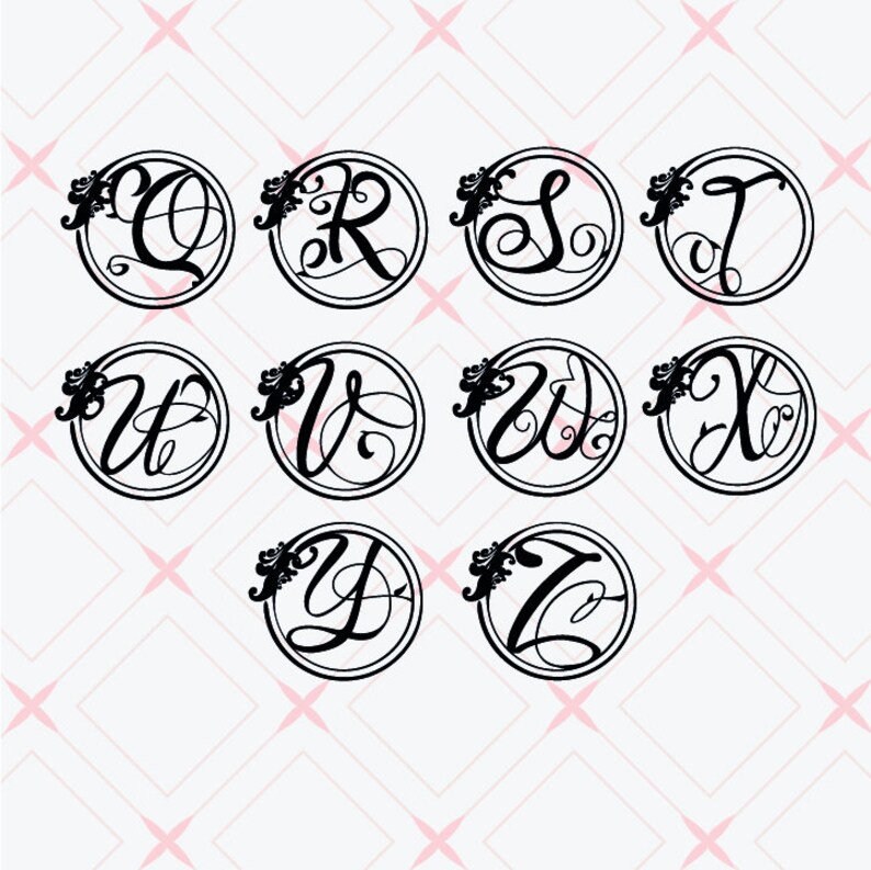 Monogram Circle Svg Digital Template Monogram Letters Png - Etsy